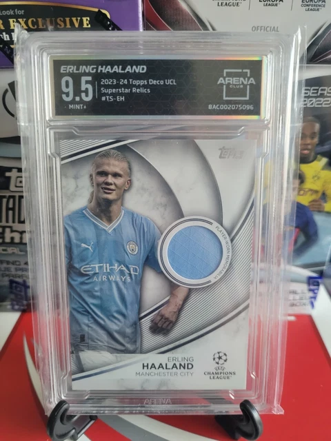 ERLING HAALAND 2023-24 Topps UEFA UCC Superstar Relic Card 9,5 Grade ...