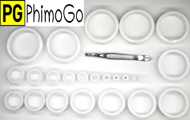 GENUINE PHIMOGO PHIMOSIS Cure Tight Foreskin Stretching Kit 24 Rings ...