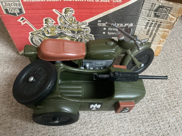 VINTAGE ACTION MAN Cherilea German Motorbike And Sidecar NICE IN BOX £ ...
