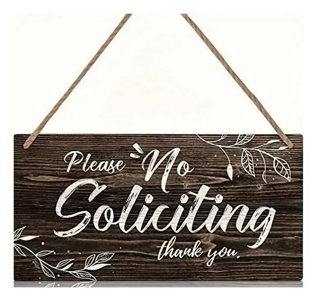PLEASE WOOD SIGN Plaque - NO SOLICITING - Wall Decoration $5.99 - PicClick