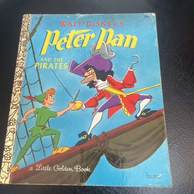 VINTAGE LITTLE GOLDEN book peter pan and the pirates by walt disney ...