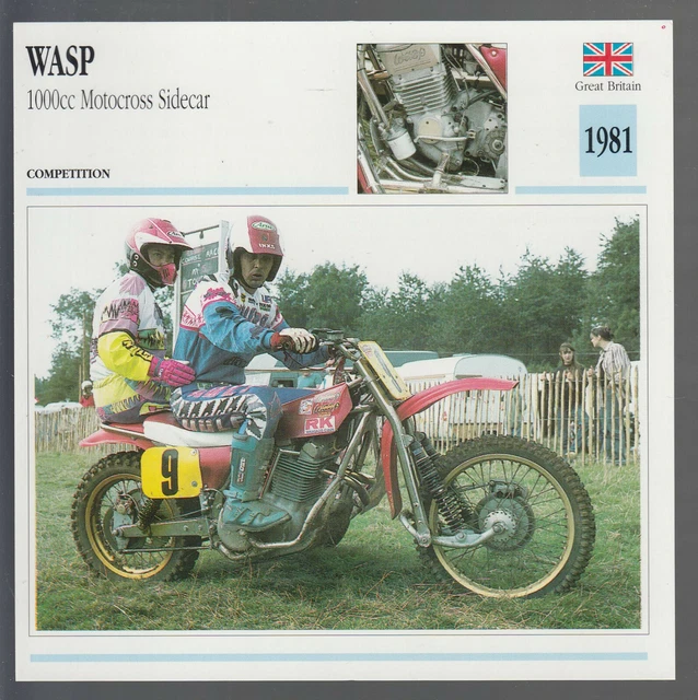 1981 WASP 1000CC Motocross Sidecar Race Motorcycle Photo Spec Sheet ...