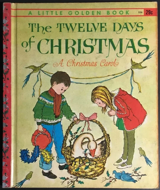 THE TWELVE DAYS Of Christmas A Christmas Carol Little Golden Book RED ...