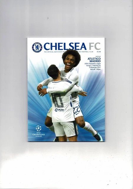 CHELSEA V ATLETICO Madrid Champions League Football Programme 2017/18 £ ...