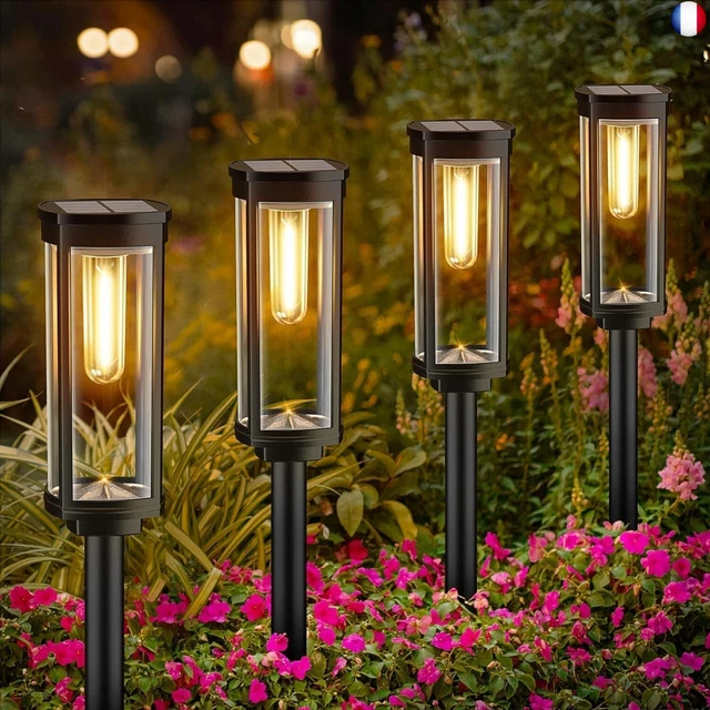 EDISONFIRE LAMPES SOLAIRES d'extérieur pour Jardin, lot de 2 Lampes Solaires de EUR 52,95 ...