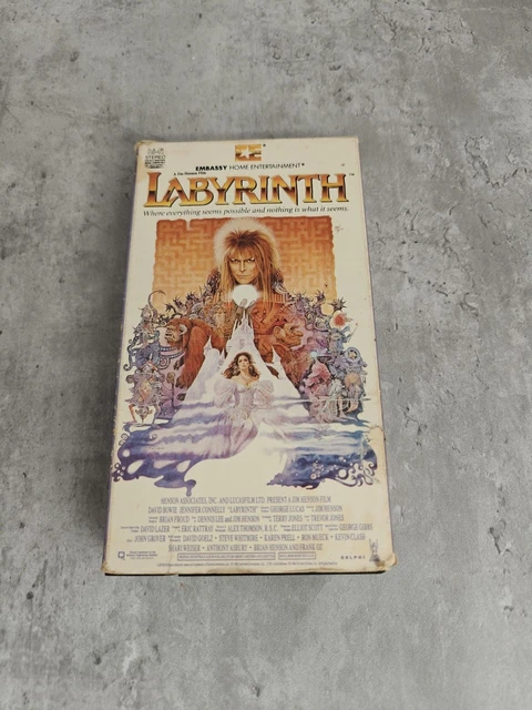 VINTAGE LABYRINTH VHS Tape David Bowie 1986 Fantasy Adventure movie £8. ...