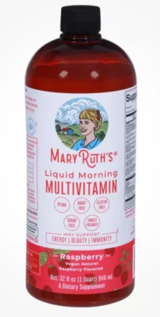 MARY RUTH’S LIQUID Morning Multivitamin Vitamins Raspberry 32 fl oz ...
