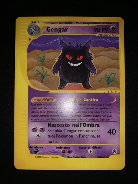 CARTA POKEMON GENGAR ita rara set Expedition Set Base 48/165 italiana ...