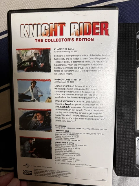 KNIGHT RIDER COLLECTOR’S Edition VHS 1983 Clamshell Chariot Of Gold ...