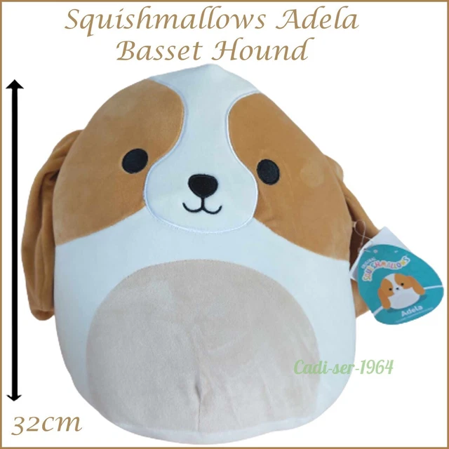 SQUISHMALLOWS ADELA THE Tan Basset Hound 12 Inch Kellytoy NEW Plush Toy ...