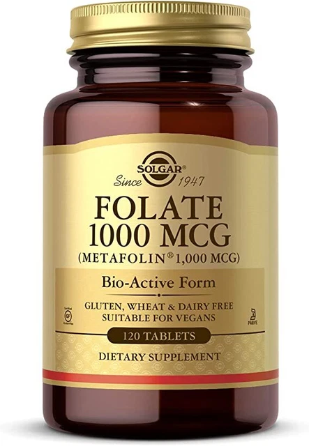 SOLGAR FOLATE AS Metafolin 1000 mcg 120 Tabs £20.99 - PicClick UK