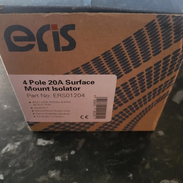 ERIS 4 POLE 20a Surface Mount Isolator £12.50 - PicClick UK