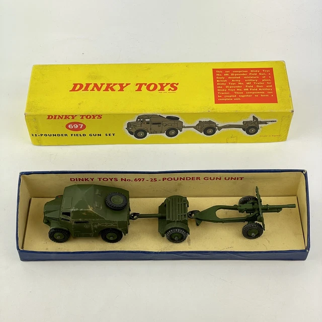 VINTAGE BOXED DINKY Toys Army 25 Pounder Field Set No. 697 £79.00 ...