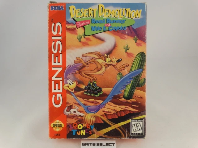 DESERT DEMOLITION ROAD Runner Wile E Coyote Sega Genesis Mega Drive USA ...