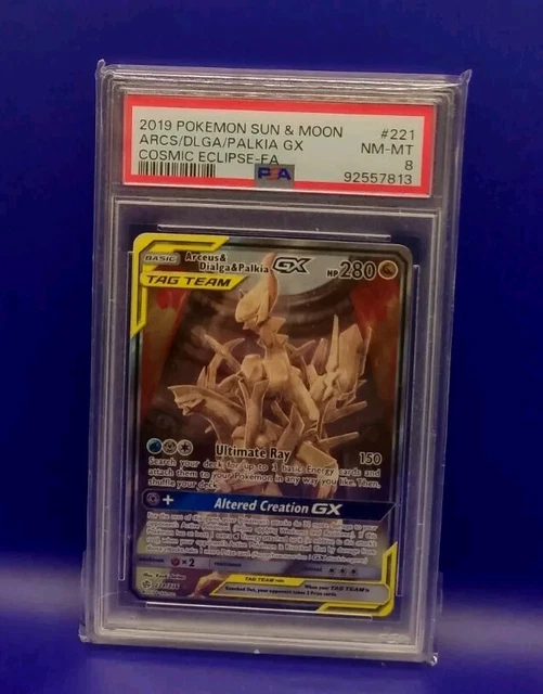 POKÉMON ARCEUS & Dialga & Palkia-GX - Cosmic Eclipse 221/236 Ultra Rare PSA 8 EUR 166,06 ...