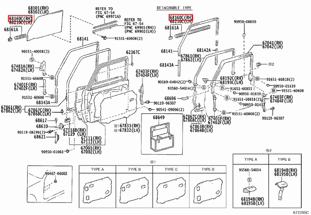GENUINE TOYOTA LANDCRUISER HZJ76 HZJ75 GRJ79 RH Front Door Outer ...