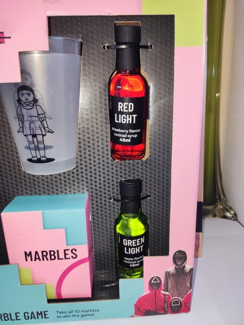 NETFILX SQUID MARBLE Game Set With Two Plastic Drinking Cups & Cocktail ...