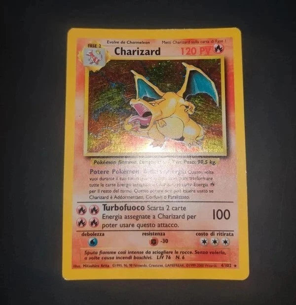 POKÉMON TCG CHARIZARD Base Set 4/102 Holo Unlimited Holo Rare italiano ...