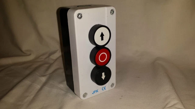 PUSH BUTTON STATION up/down arrows + stop button, hoist, roller shutter ...