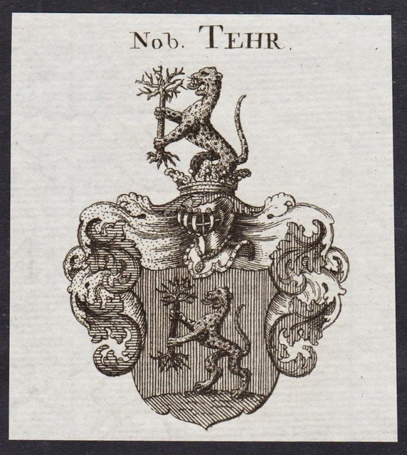 TEHR WAPPEN ADEL coat of arms Kupferstich antique print heraldry 1820 ...