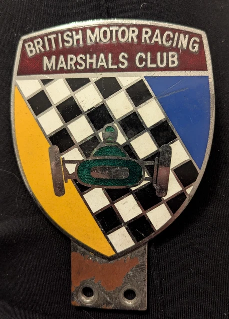 BRITISH MOTOR RACING Marshals Club Enamel Vintage Car Badge Emblem ...