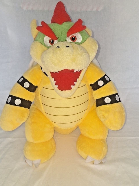 BUILD A BEAR Bowser Super Mario Bros BAB 18" Grande Peluche Giocattolo ...