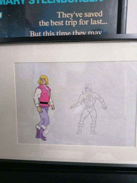 HE-MAN/SHE-RA MASTERS OF the Universe PRINCE ADAM animation cel and he ...