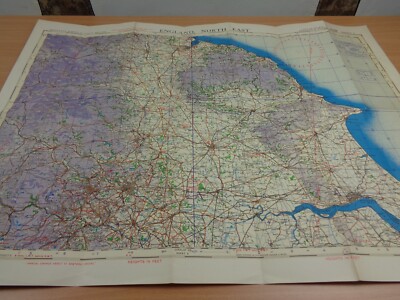WW2 RAF MAP entitled "ENGLAND, NORTH EAST" (HULL, SCARBOROUGH, YORK ...