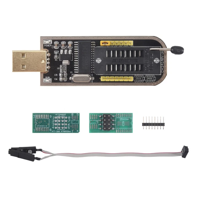 CH341A 24 25 SéRie EEPROM Flash BIOS USB Programmeur Module + SOIC8 ...