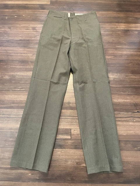 VTG 1940S WW2 US Army Military Green Wool Serge Field Trouser Pants ...
