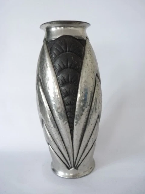 VASE EN DINANDERIE d'étain René DELAVAN Art deco (25829) EUR 790,00 ...