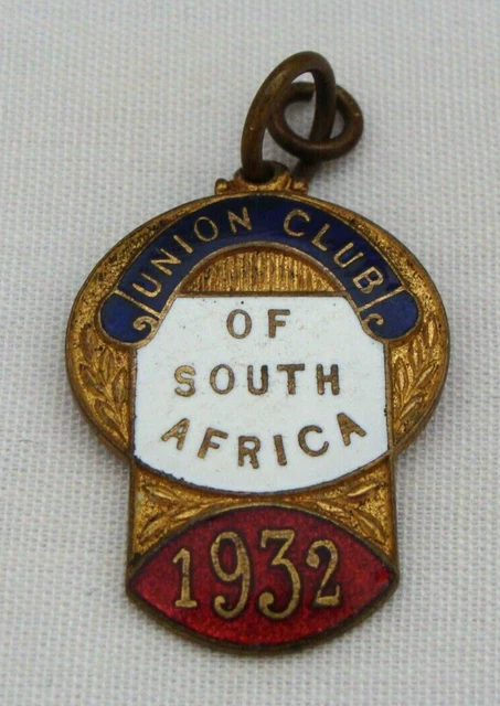INSIGNE B&P 1932 Union Club of South Africa #1238 ton or et émail ...
