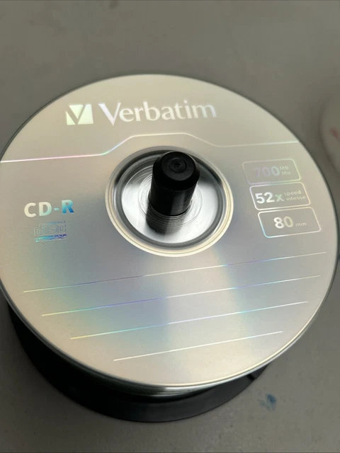 VERBATIM CD-R DISCS 700MB/80min 52x Spindle Silver 50/Pack 94691 $12.60 ...