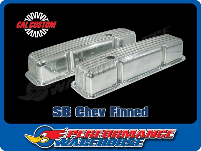 SB CHEV FINNED Aluminium Valve Covers Tall Cal Custom 283 327 350 383 ...