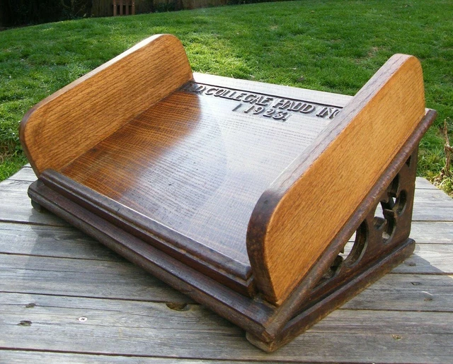 LARGE ANTIQUE OAK GOTHIC CARVED CHURCH LECTERN BIBLE BOOK MUSIC STAND ...