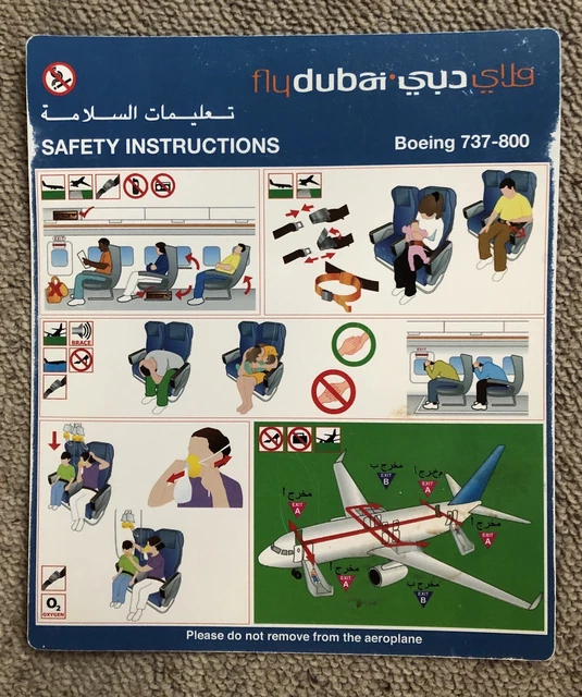 SAFETY CARD FLYDUBAI Boeing 737-800 EUR 14,99 - PicClick DE