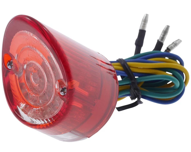 FEU ARRIÈRE MINI LED moto NOSE, rond, verre rouge/transparent EUR 34,91 ...