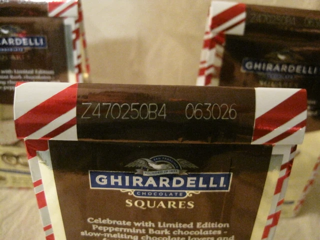 GHIRARDELLI 4 BAGS Dark Chocolate Peppermint Bark Candy Squares 4.45 oz ...