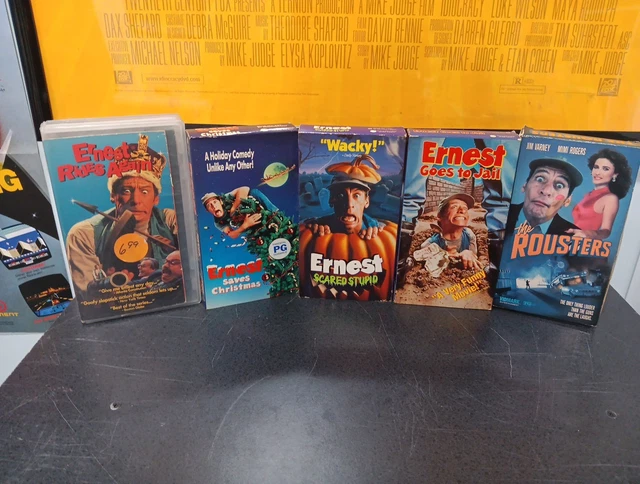 JIM VARNEY ERNEST VHS Lot Scared Stupid, Jail, Christmas, Rides Again ...