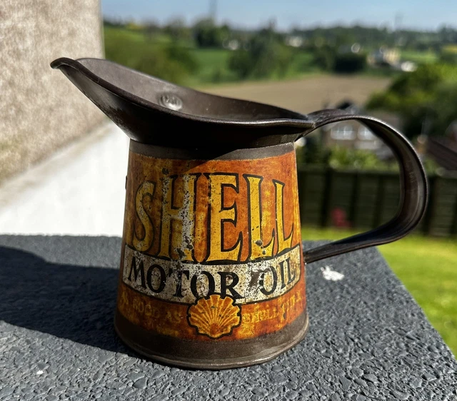 ANTIQUE PINT SHELL Motor Oil Pourer Jug Garage Advertising £41.00 ...