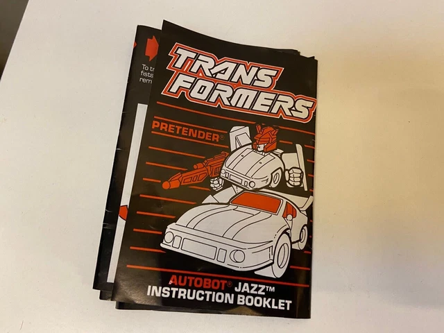 TRANSFORMERS G1 1988 JAZZ pretenders instruction booklet manual $41.62 ...