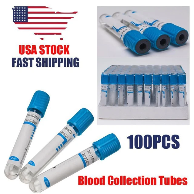 100 MEDICAL BLOOD Collection Coagulation Tubes Buffered Sodium Citrate ...