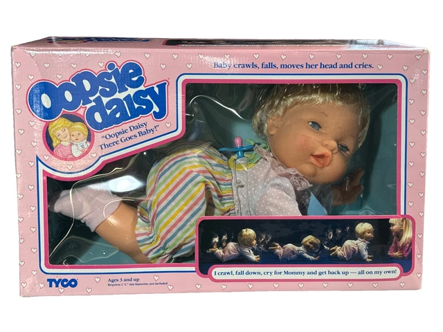 VINTAGE 1989 TYCO Oopsie Daisy Crawling & Falling Baby Doll NRFB $110. ...