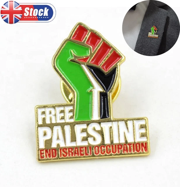 PALESTINE PALESTINIAN FLAG Colour Fist Metal Lapel Pin Badge - Free ...
