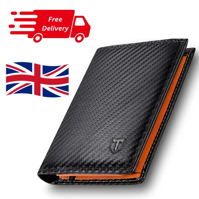 RFID BLOCKING BIFOLD Wallet, Carbon Fiber Leather, 12 Card Holders ...