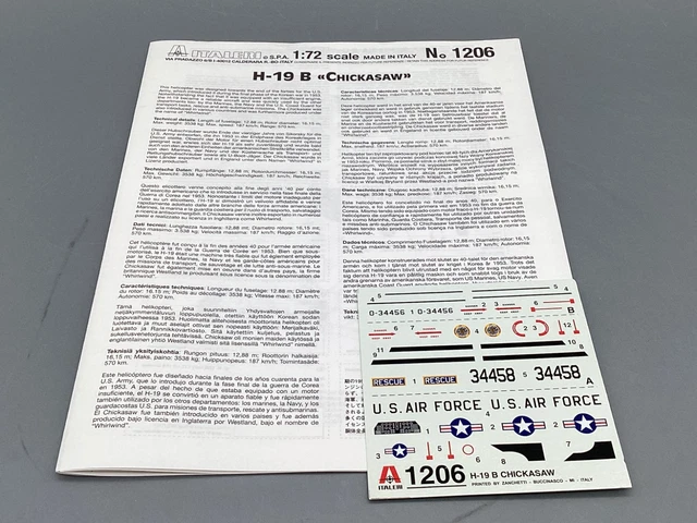 HUBSCHRAUBER BAUSATZ 1:72 Italeri H-19B Chickasaw mit OVP EUR 19,99 ...