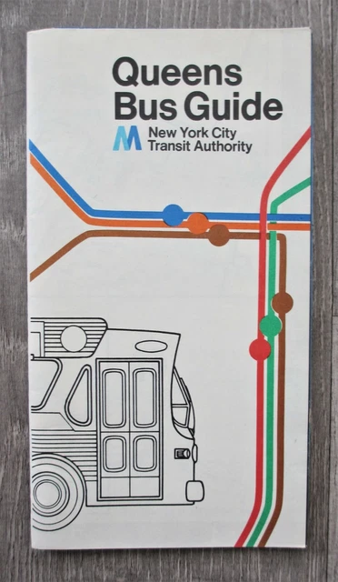 VINTAGE 1975 QUEENS Bus Map New York City New Old Stock NOS £12.10 ...