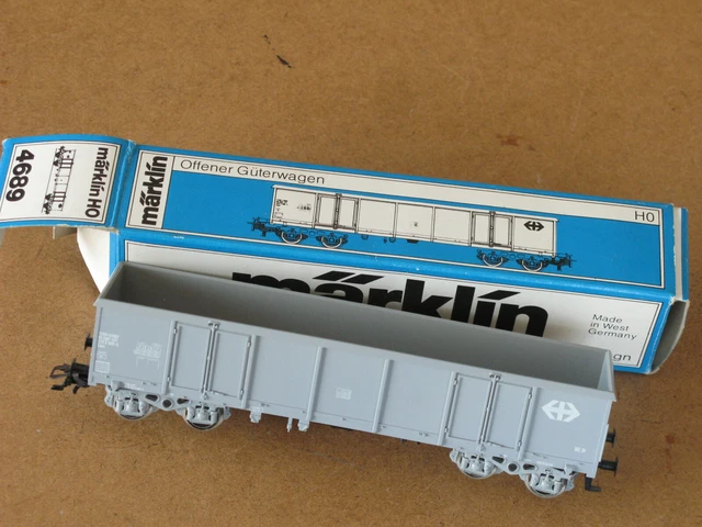 MÄRKLIN 4689 OFFENER Güterwagen der SBB grau neuwertig TOP in OVP EUR ...