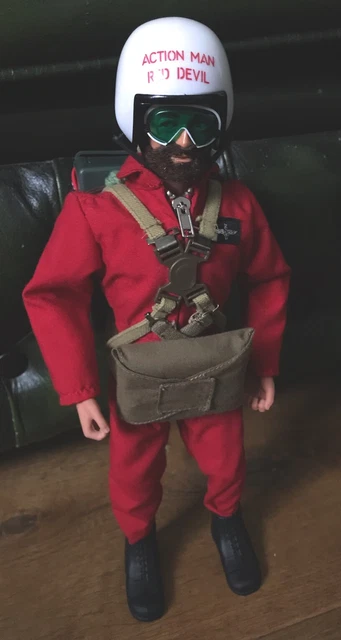 VINTAGE ACTION MAN Palitoy Red Devil Skydiver with Suit And Parachute ...