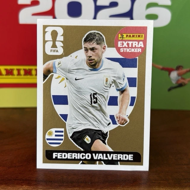 PANINI GOLD FIFA World Cup 2026 Extra Sticker Federico Valverde Uruguay ...
